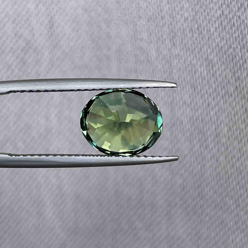 Teal Blue Green Parti Sapphire Oval Cut Gem - 4.27 Ct | NASHGEMS